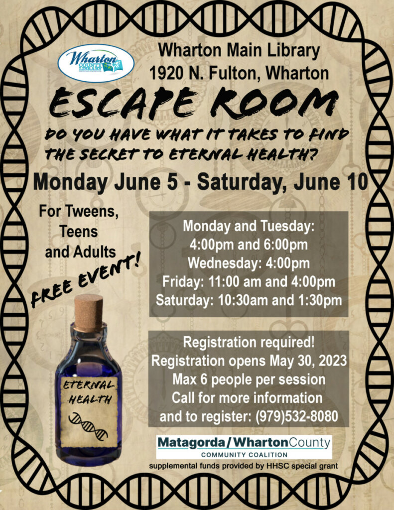 Wharton Main Escape Room - Wharton County Library