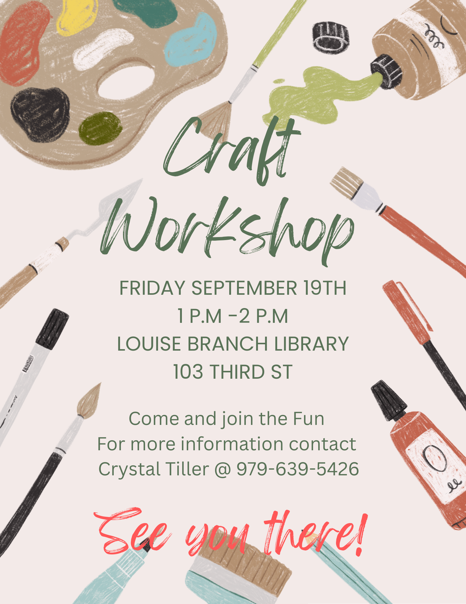 Louise: Adult Craft Workshop - Wharton County Library